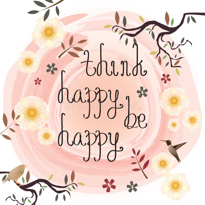 Happy Life Quote Design. Vector Illustration Decorative Design Stock ...