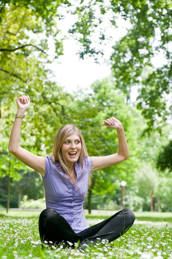 Happy Life - Woman Throwing Leaves in Fall Stock Image - Image of ...