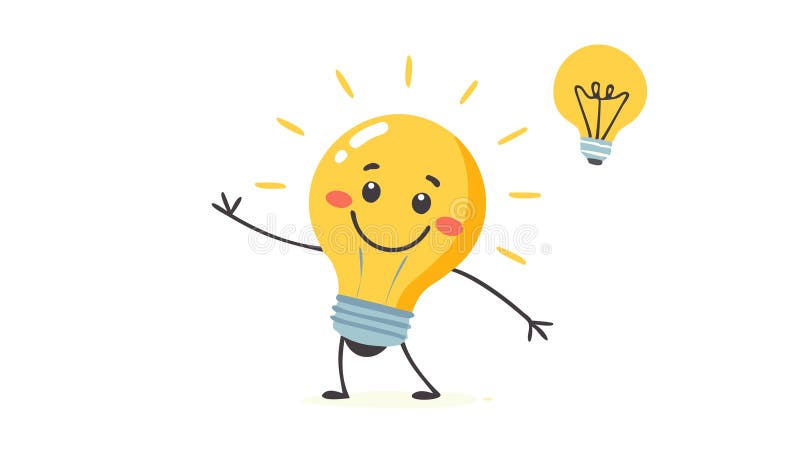 Happy Lightbulb Idea: Innovation Creative Thinking. Vector Design ...
