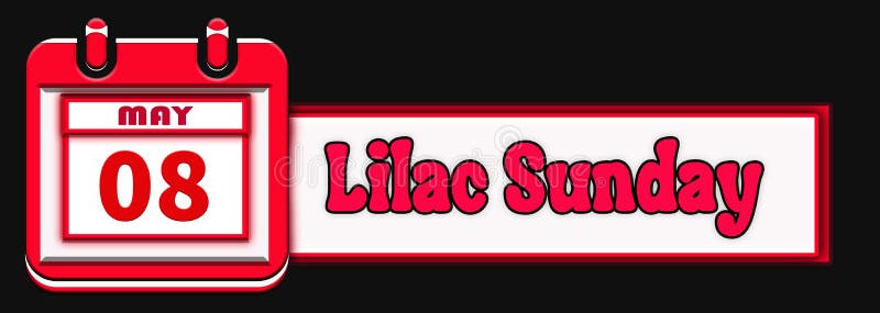 08 May, Lilac Sunday, Neon Text Effect on Bricks Background Stock ...