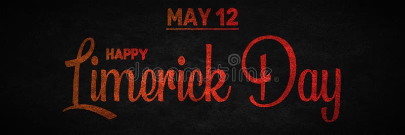 Happy Limerick Day, May 12. Calendar of May Text Effect, Design Stock ...