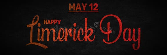 Happy Limerick Day, May 12. Calendar of May Text Effect, Design Stock ...