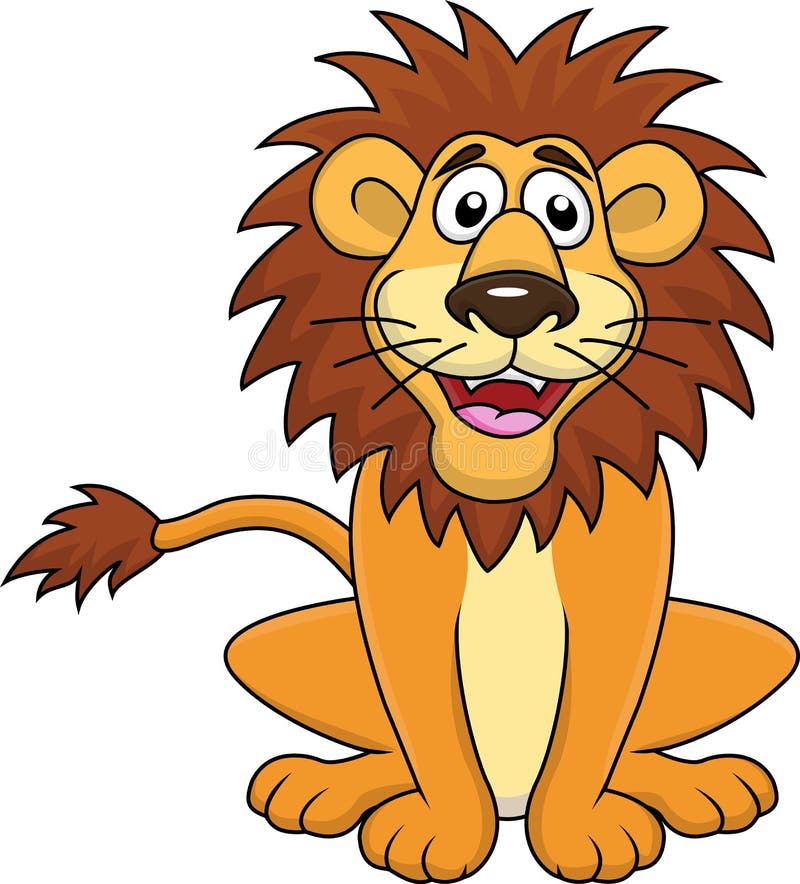 Happy lion cartoon stock vector. Illustration of king - 25901619
