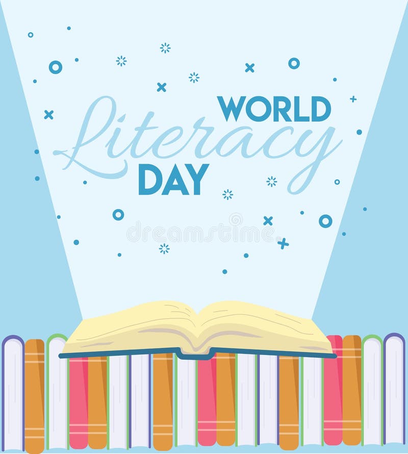 Happy Literacy Day Book Vector Illustration Stock Vector - Illustration ...