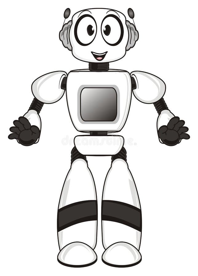Happy little bot stock illustration. Illustration of cyborg - 95759950