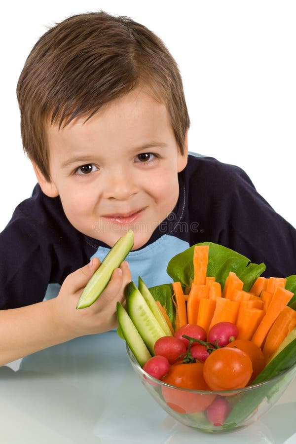 Happy Boy with Fresh Salad - Healthy Nutrition Stock Photo - Image of ...
