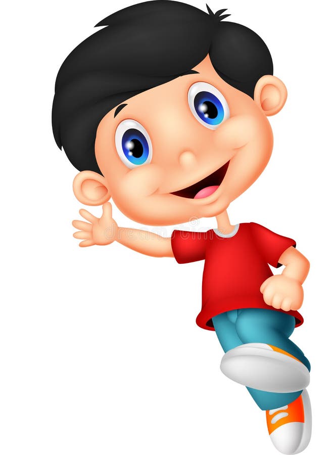 Happy little boy cartoon stock vector. Illustration of hairstyle - 45747485