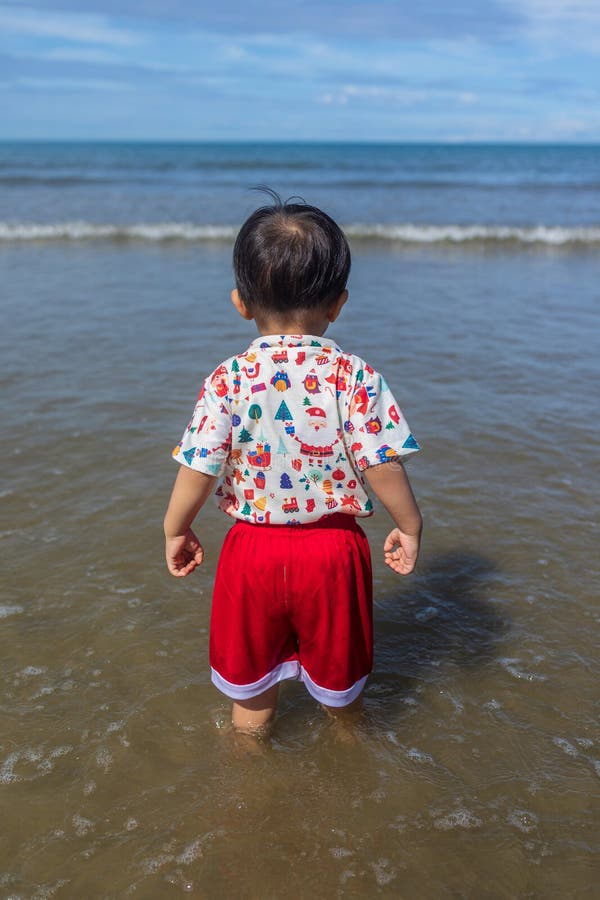 Little Boy Having a Fun Time at and Running at Beach Stock Photo ...