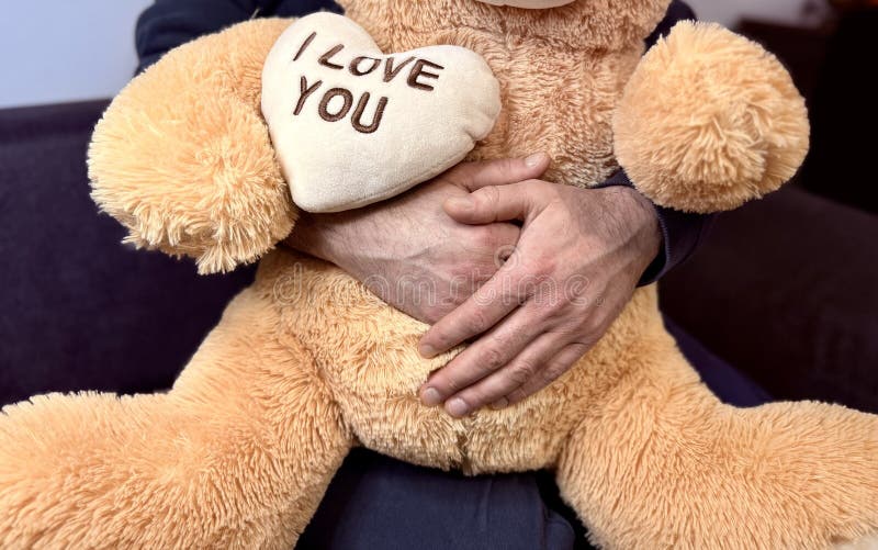 Happy Little Boy Hugging Teddy Bear with Drip in Hand Smiling Stock ...