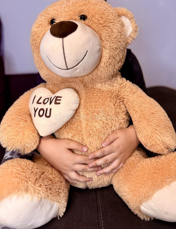 Happy Little Boy Hugging Teddy Bear with Drip in Hand Smiling Stock ...
