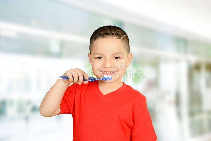 Happy little boy stock photo. Image of smile, brushing - 52770146