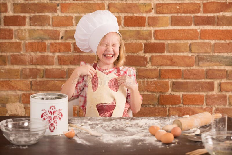 Happy Little Chef in the Kitchen Stock Photo - Image of cheerful, funny ...
