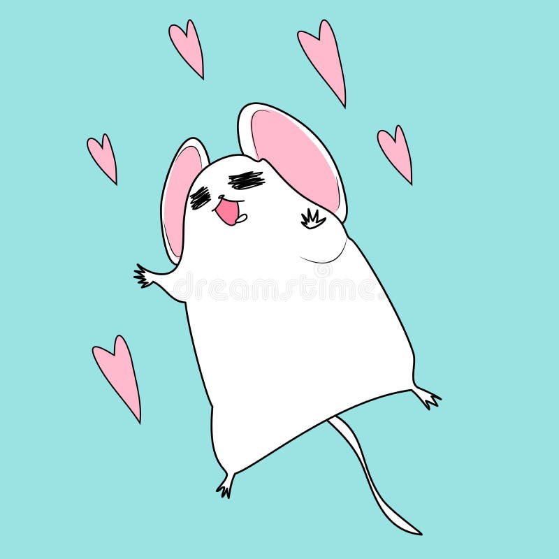 Happy little fat mouse stock vector. Illustration of love - 90455316