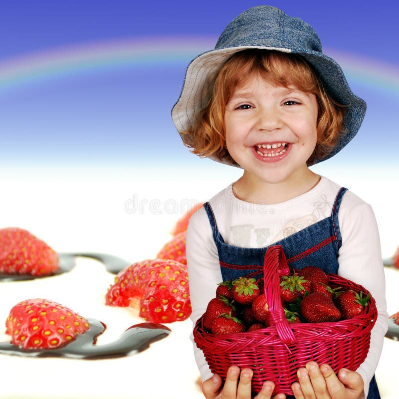 Happy little girl stock image. Image of rainbow, childhood - 17926611