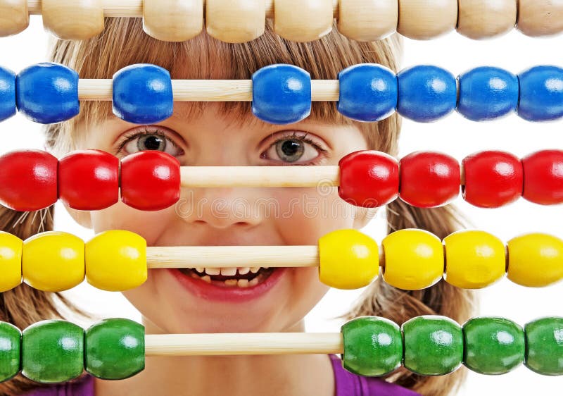 Happy little girl counting stock image. Image of enjoy - 45037117