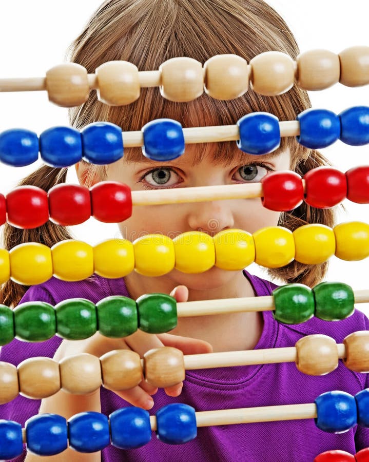 Happy little girl counting stock photo. Image of little - 45037118