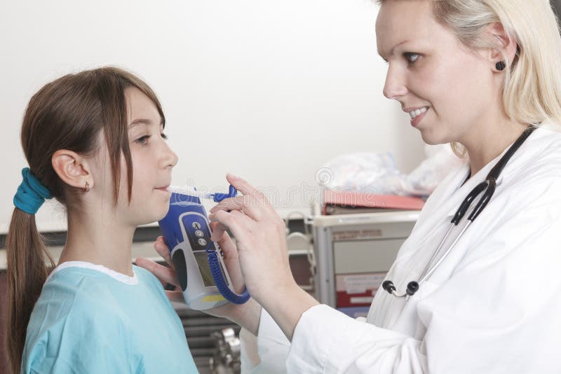 Happy Little Girl at the Doctor for a Checkup Stock Photo - Image of ...