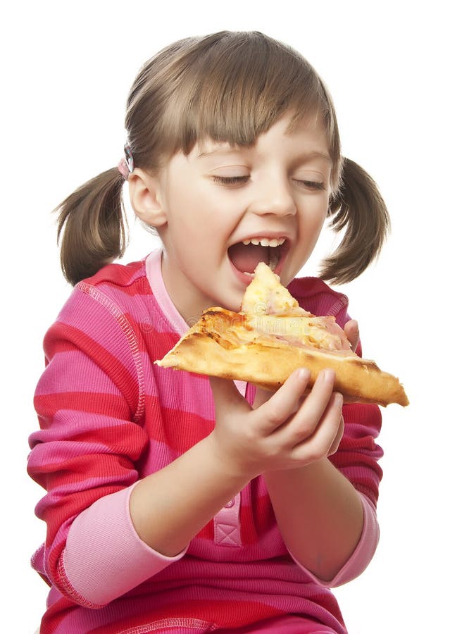 3+ Happy little girl eating pizza Free Stock Photos - StockFreeImages
