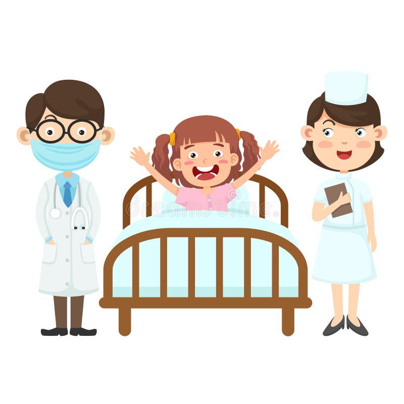 Happy Hospital Patient Cartoon