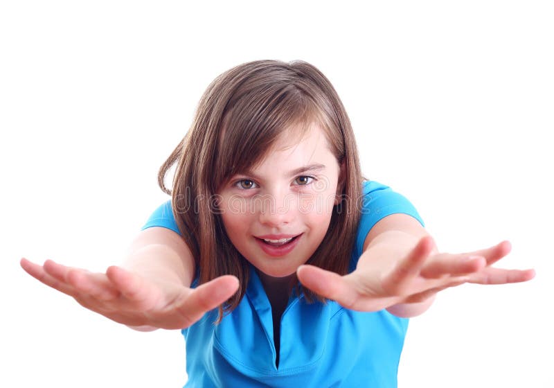 Sneaky Girl stock image. Image of isolated, smiling, quiet - 7808035