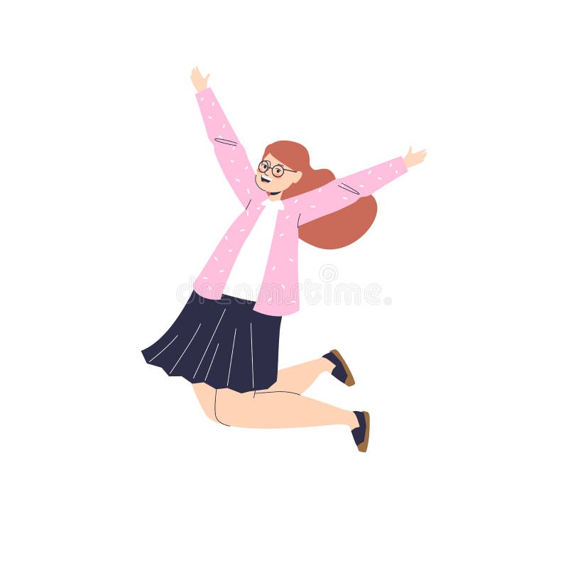 Happy Little Girl Jumping Up with Raised Hands. Happy Preschool or ... Happy Little Girl Jumping Up with Raised Hands. Happy Preschool or ...