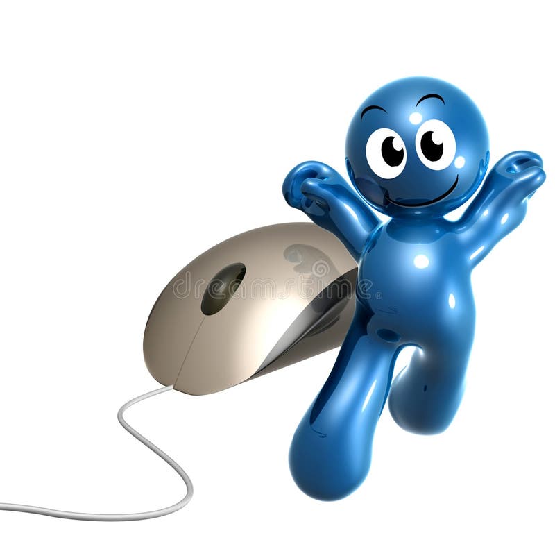 Happy Little Icon Browsing Computer Mouse Stock Illustrations – 1 Happy ...