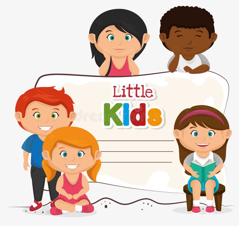 Happy little kids design stock illustration. Illustration of kids ...