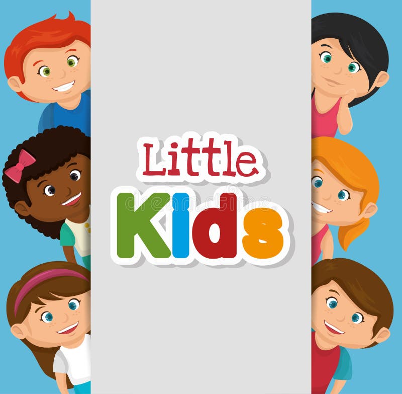 Happy little kids design stock illustration. Illustration of character ...