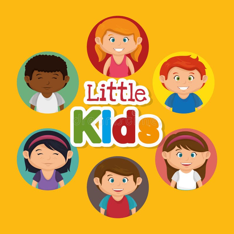 Happy little kids design stock illustration. Illustration of color ...