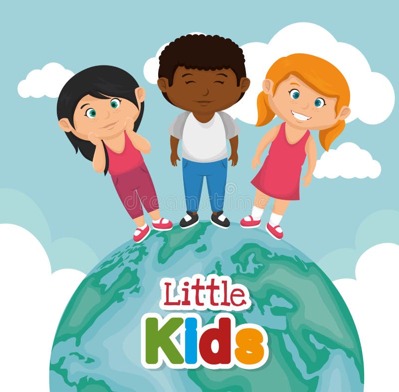 Happy little kids design stock illustration. Illustration of playing ...