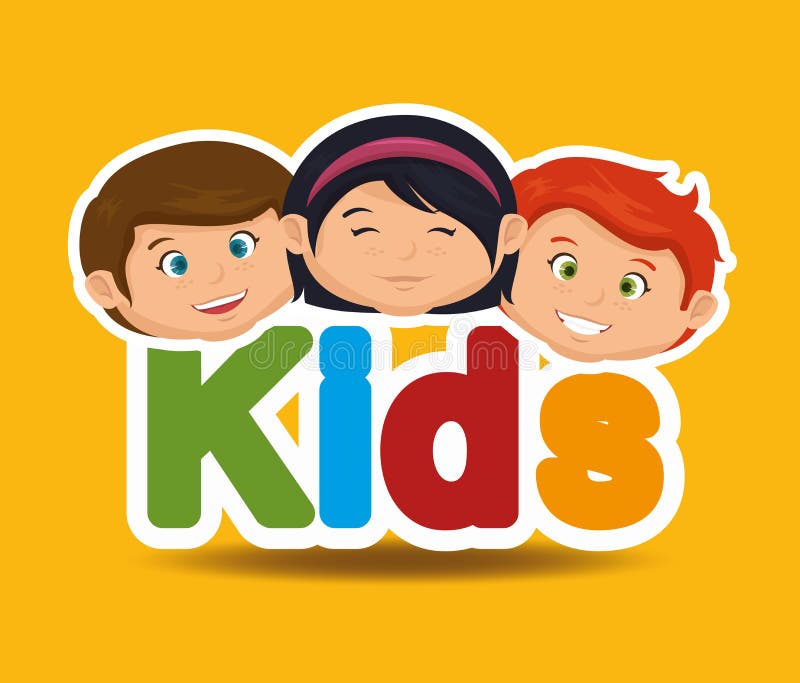 Happy little kids design stock illustration. Illustration of color ...