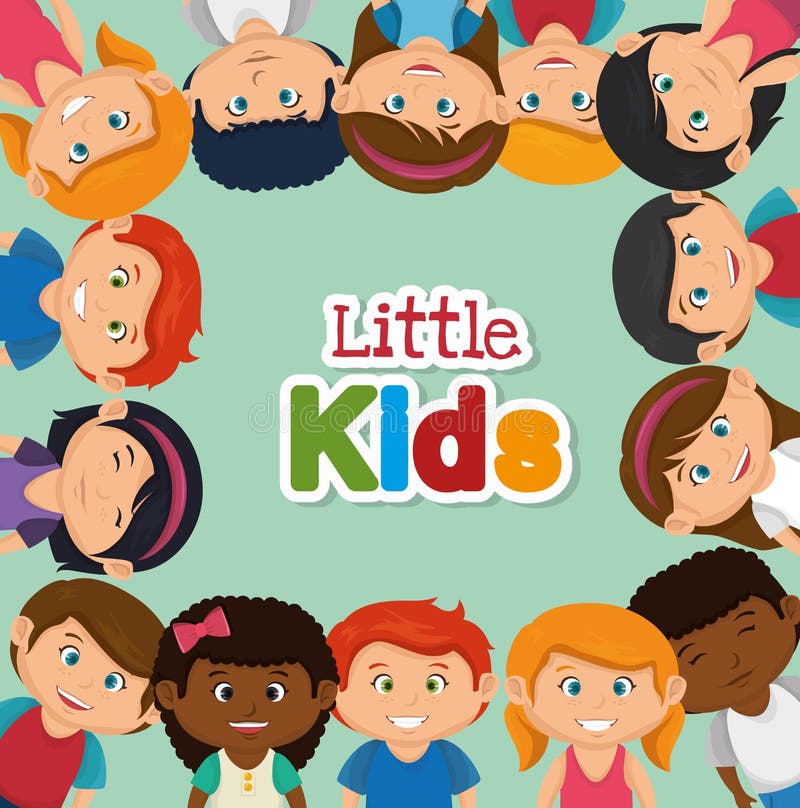 Happy little kids design stock illustration. Illustration of friendship ...