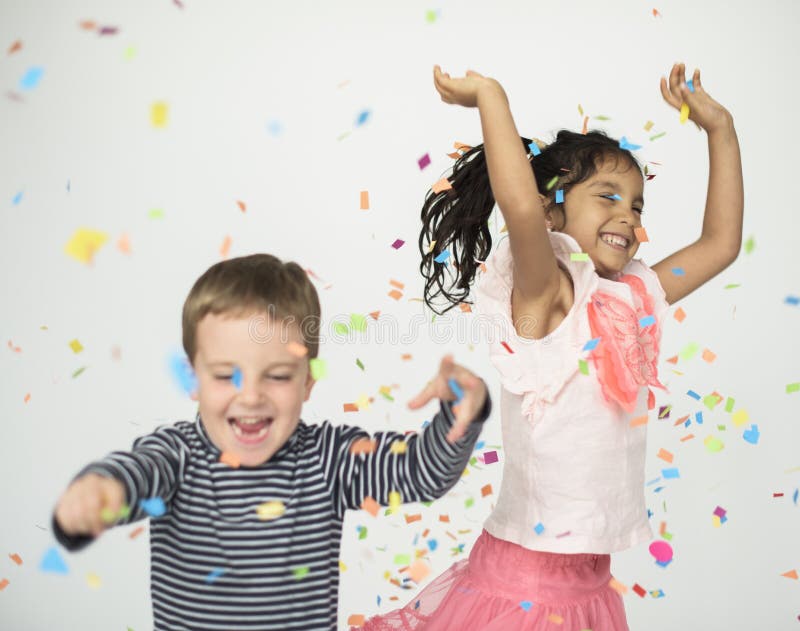 Happy Little Kids Having Fun Concept Stock Image - Image of icon, blank ...