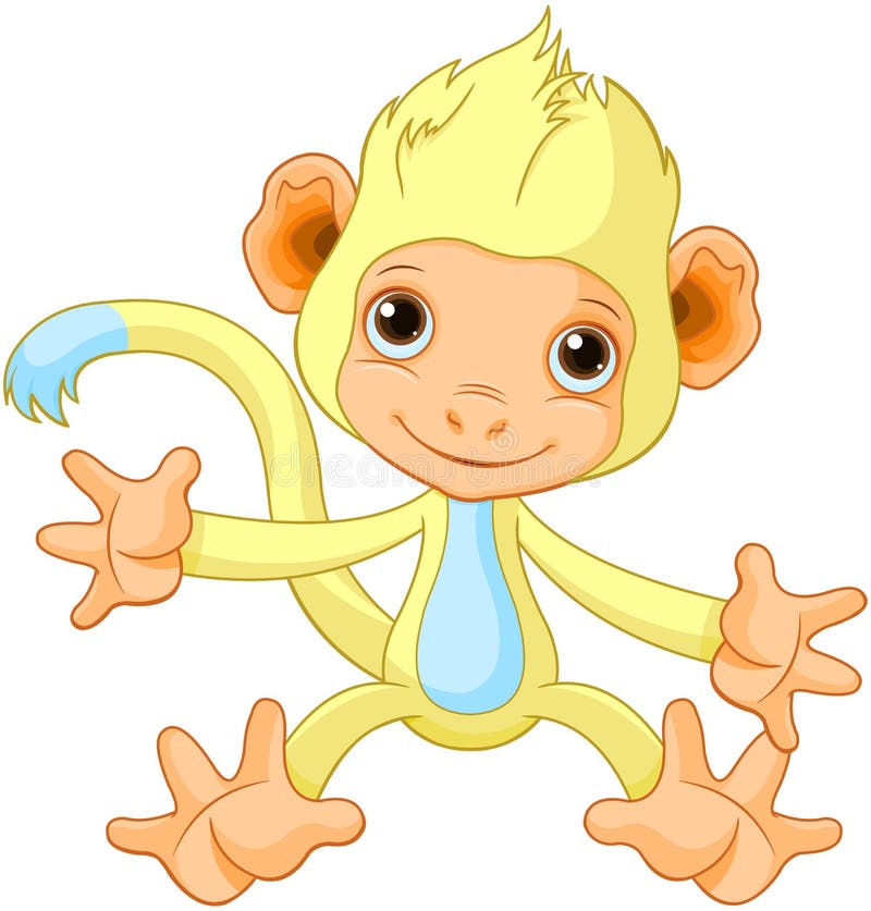 Happy little Monkey stock vector. Illustration of smile - 207251374