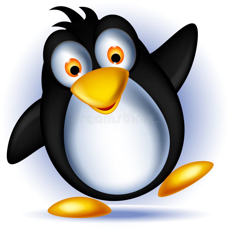 Happy Little Penguin Cartoon Stock Illustration - Illustration of comic ...