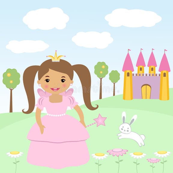 Happy little princess stock vector. Illustration of female - 25029712