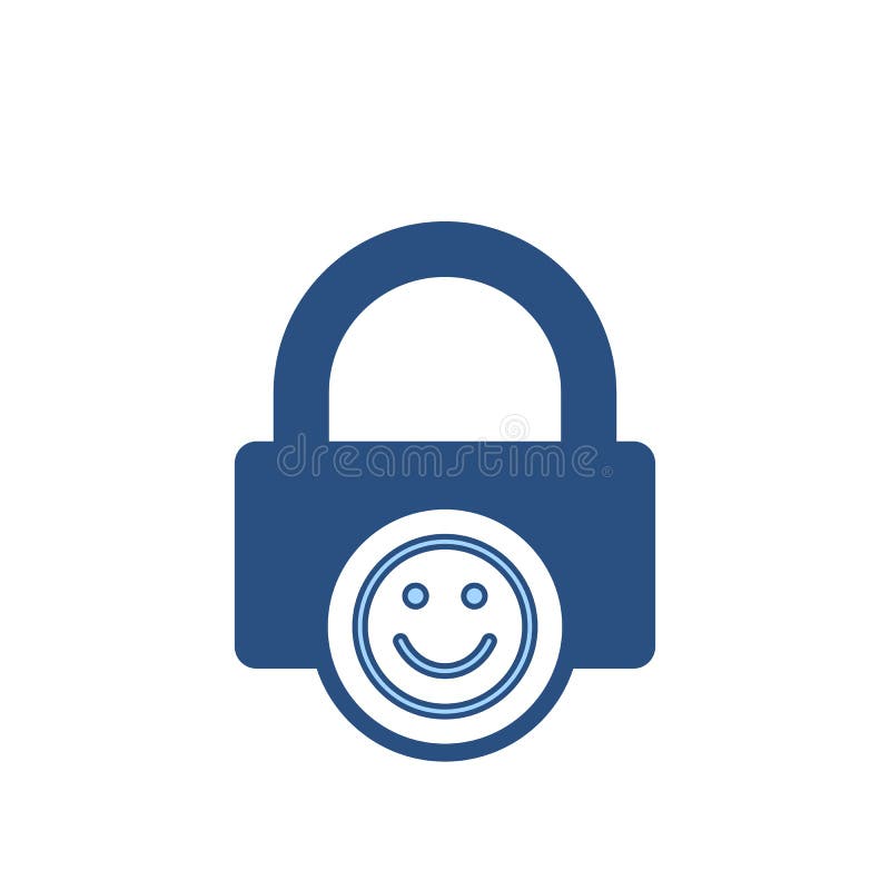 Happy lock office icon stock vector. Illustration of internet - 110508062
