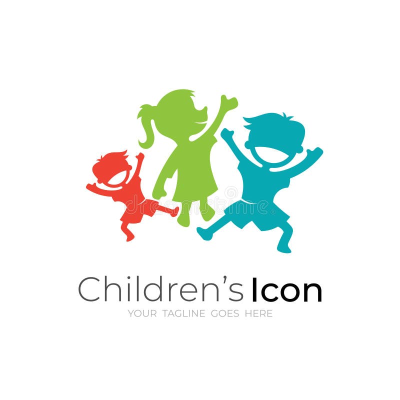 Happy Logo and Kids Design Template, Charity Icon Stock Vector ...