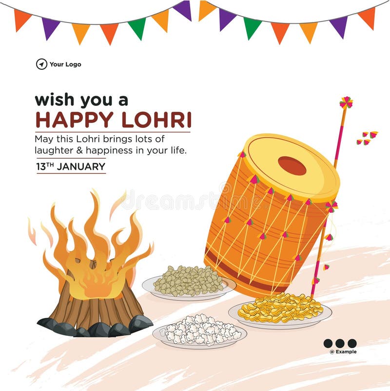 Banner Design of Happy Lohri Stock Vector - Illustration of creative ...