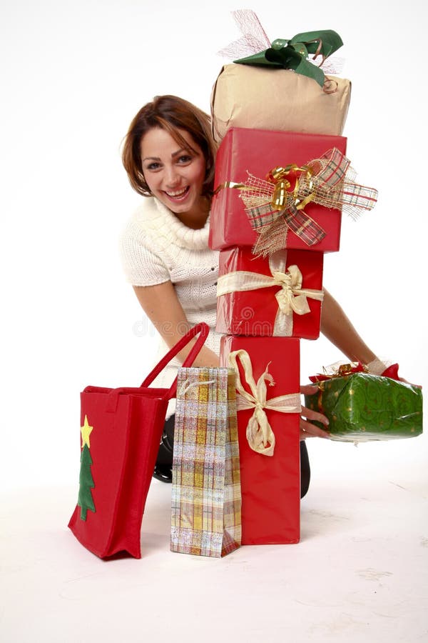 Christmas Presents Shopping Stock Image - Image of caucasian, presents ...