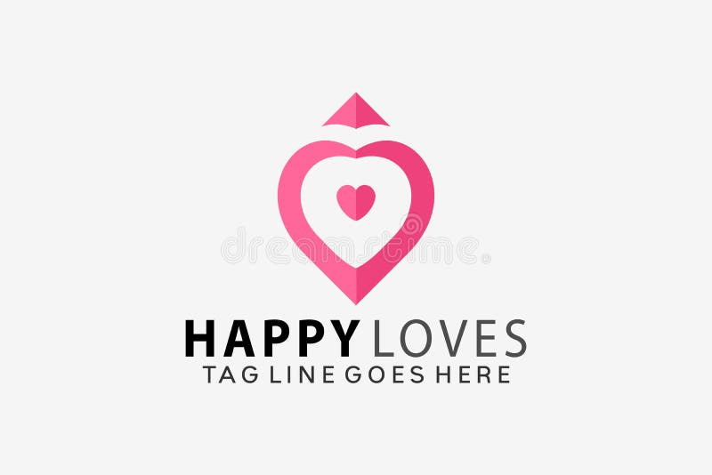 Happy Love Logo Design Vector Illustration Stock Vector - Illustration ...