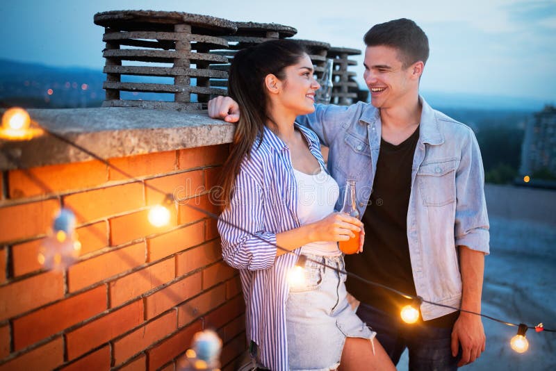 Happy Lovely Couple Having Fun Time at Party Stock Photo - Image of ...