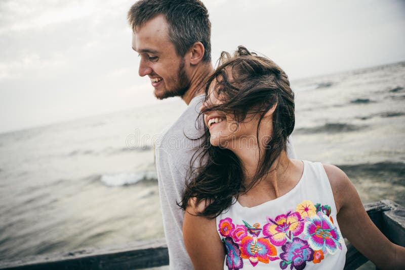 Happy lovers stock photo. Image of ocean, cute, family - 93579692