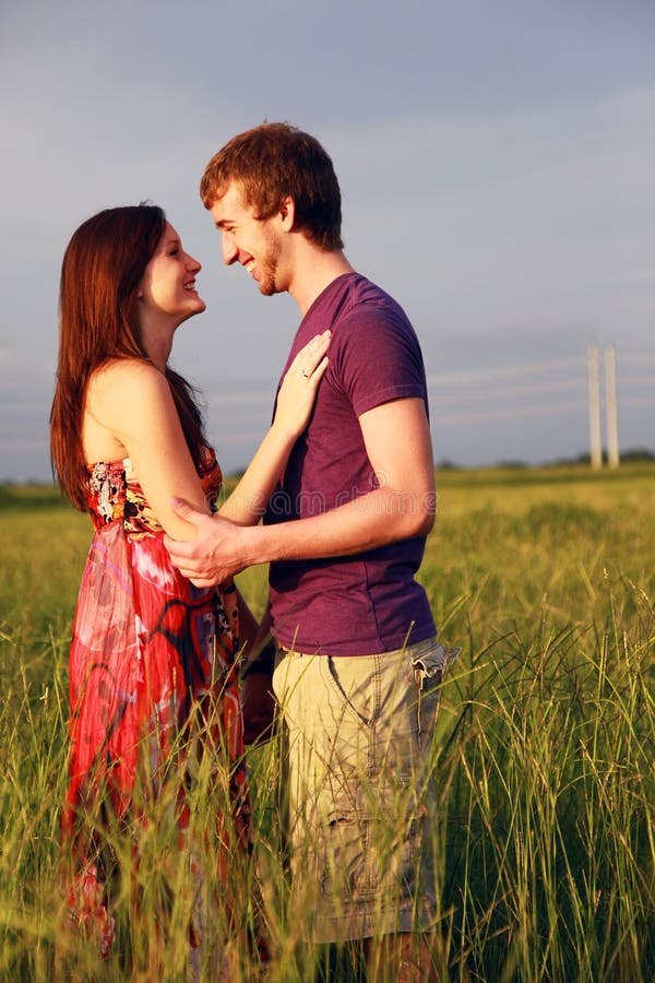 Happy lovers in field stock image. Image of nature, lover - 10565039