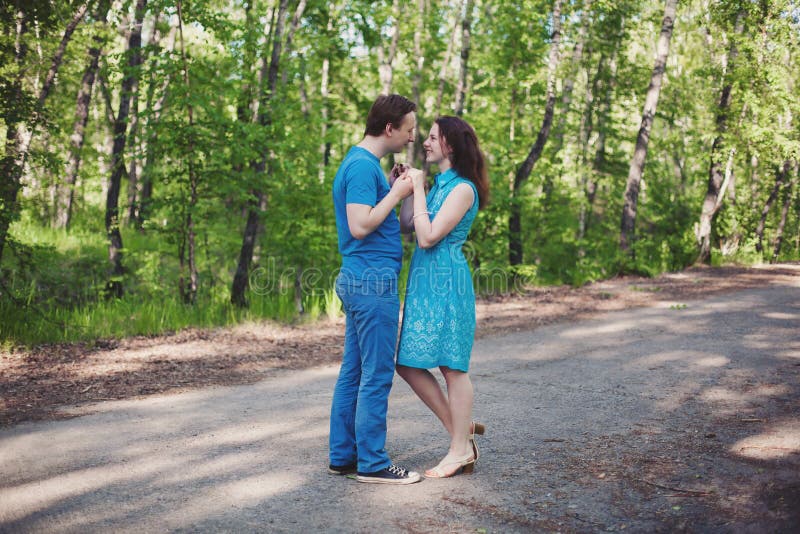 Happy Loving Couple Having Fun and Enjoying in Park Stock Image - Image ...