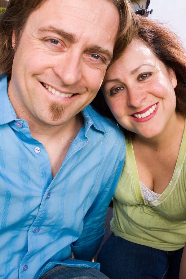 Happy Loving Couple Smiling and Hugging. Stock Photo - Image of ...