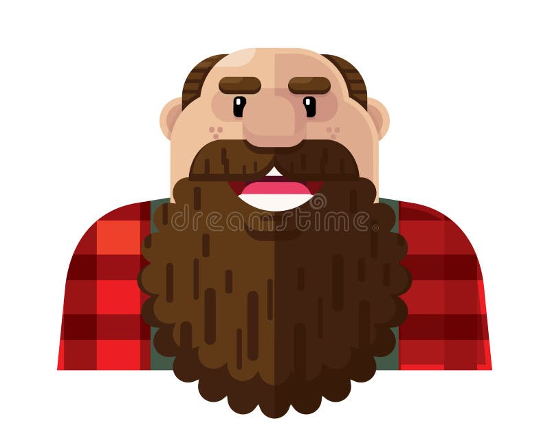 Happy Lumberjack Flat Vector Illustration Icon Avatar Stock Vector ...