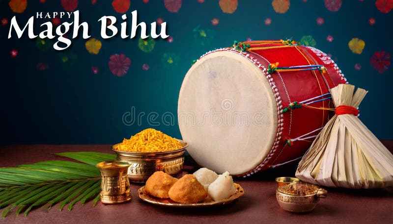 Happy Magh Bihu Festival Poster Design Stock Illustration ...