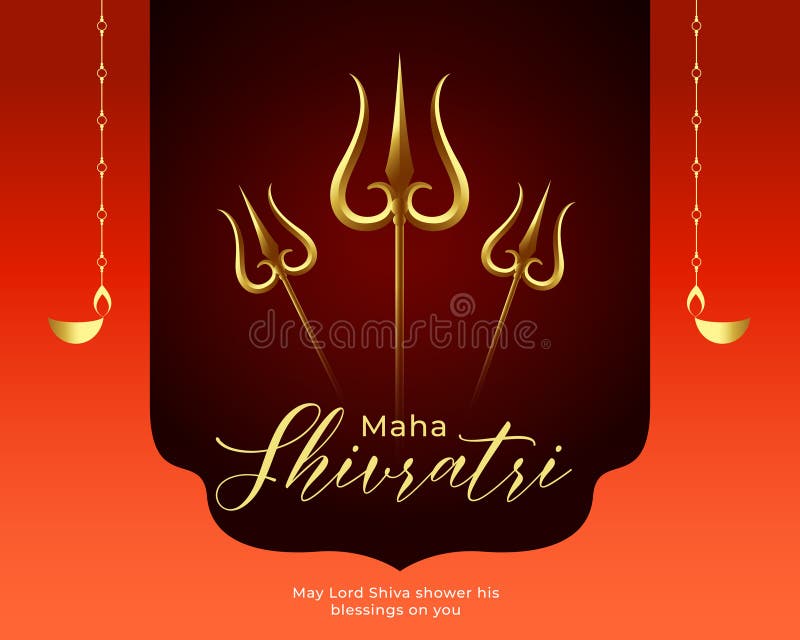 Happy Maha Shivratri Religious Card with Hanging Diya Stock ...