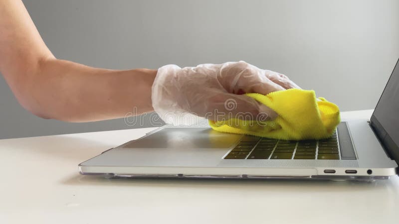 Happy Maid Cleaning Keyboard at Desk in Office Stock Video - Video of ...